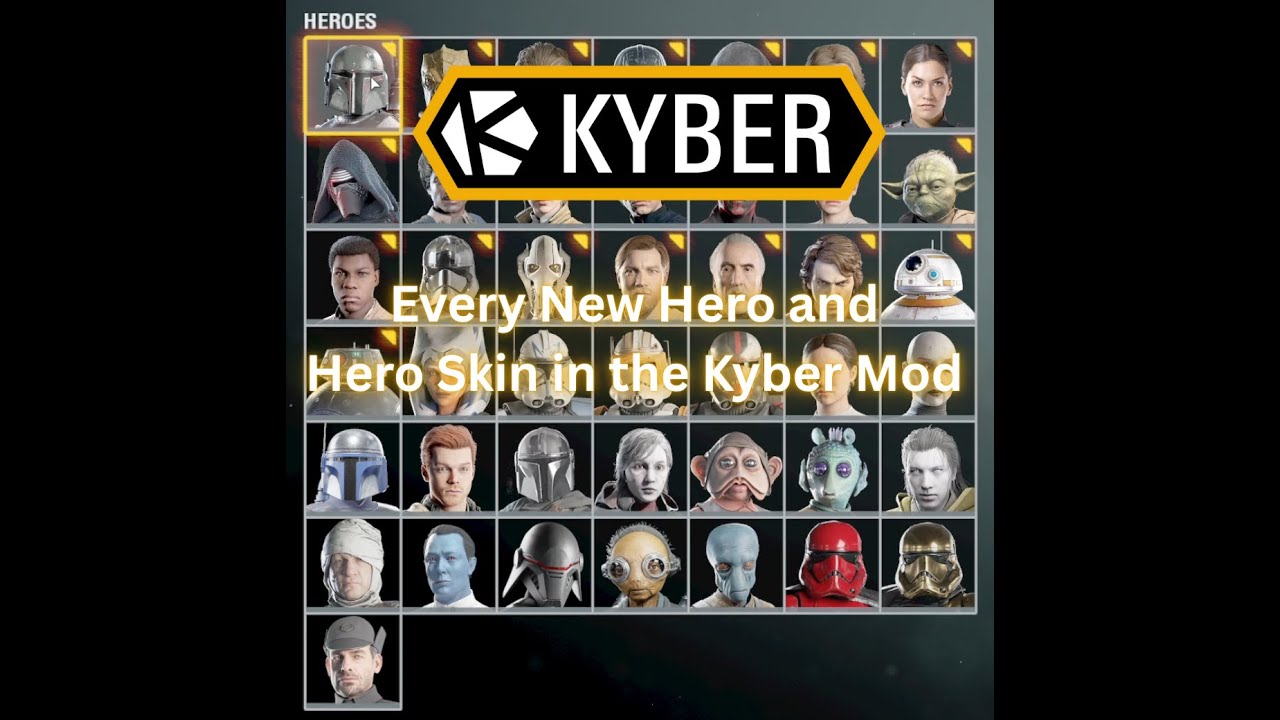 All Heroes & Custom Skins in Kyber Mod – FULL SHOWCASE! | Part 1 - YouTube