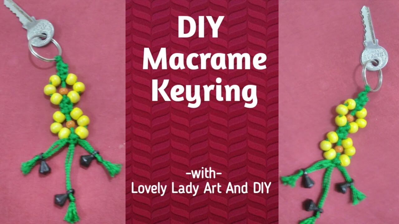 DIY-How to make Macrame flower keyring tutorial - YouTube