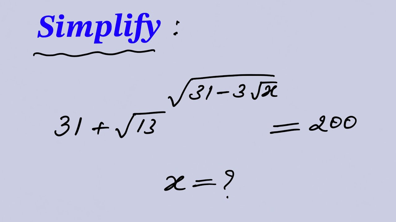 Nice Exponent Math Simplification | Find the value of X | EasyMaths - YouTube