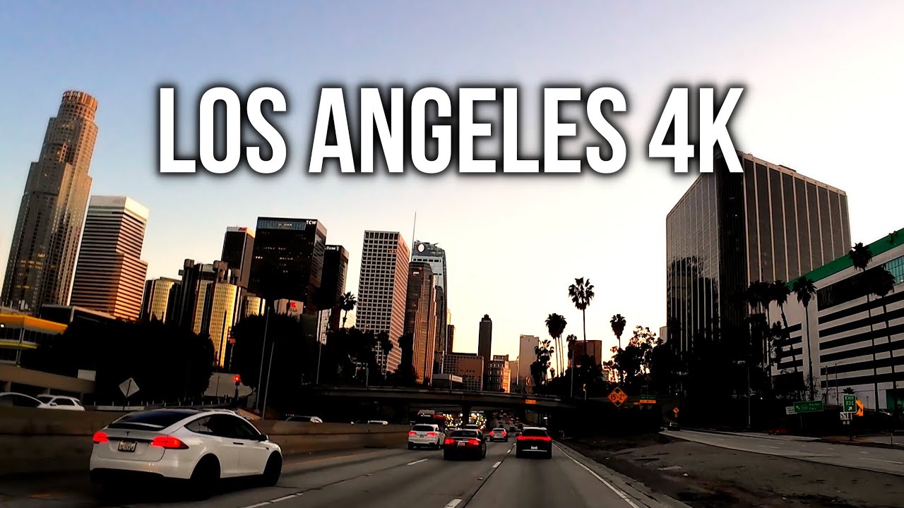 Los Angeles at Sunset and Night Time Driving | ASMR 4K Relaxing Driving ...