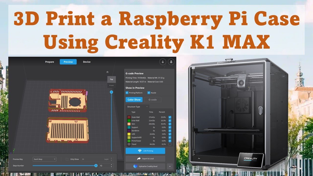 [K1 MAX 02] 3D Printing a Raspberry Pi Case Using Creality K1 MAX - YouTube