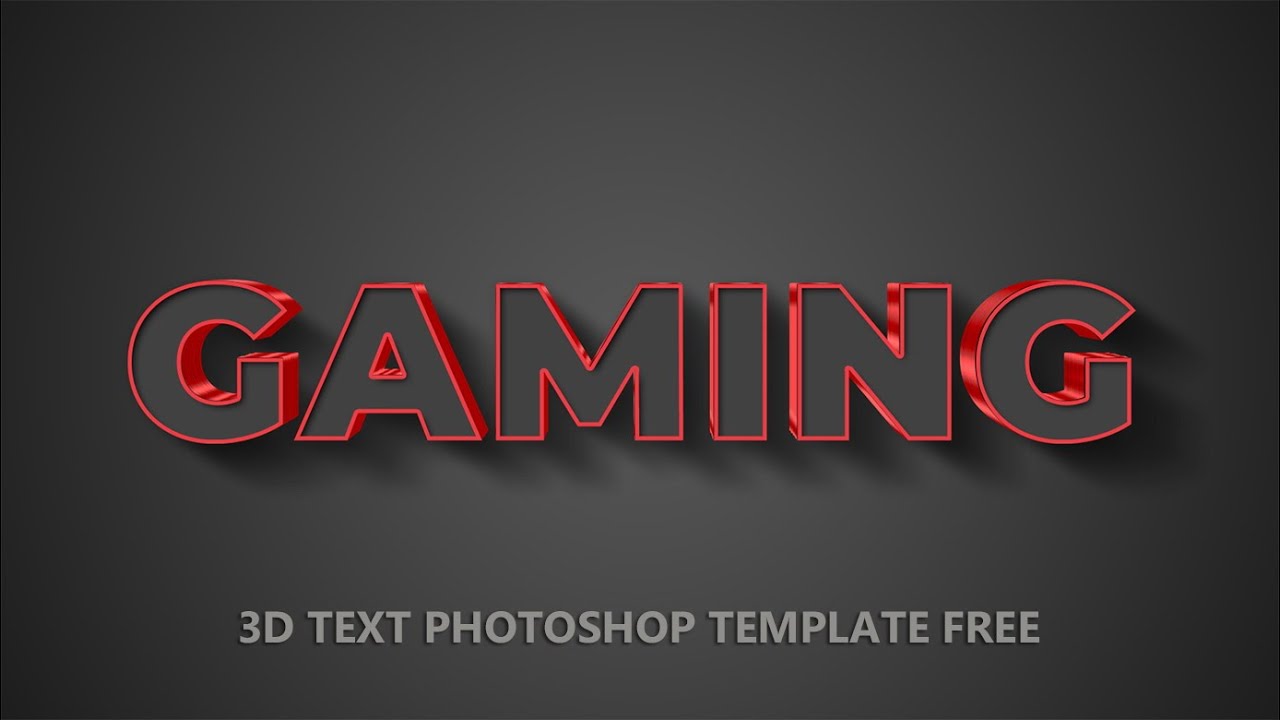 GAMING 3D Text Editable Photoshop | FREE PSD Style 135 - YouTube