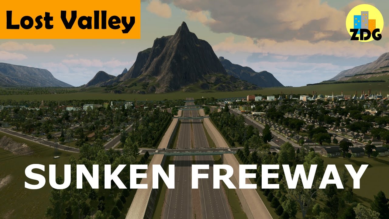 Sunken Freeway - Lost Valley - Cities: Skylines - YouTube