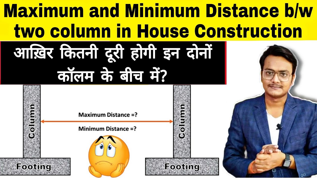 Maximum distance between two columns | Column size and steel details ...