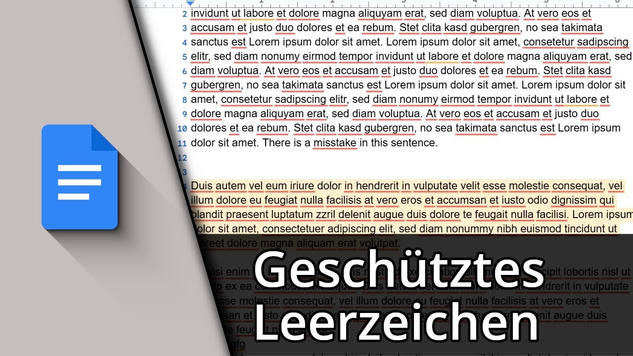 Google Docs geschütztes Leerzeichen Tutorial - YouTube