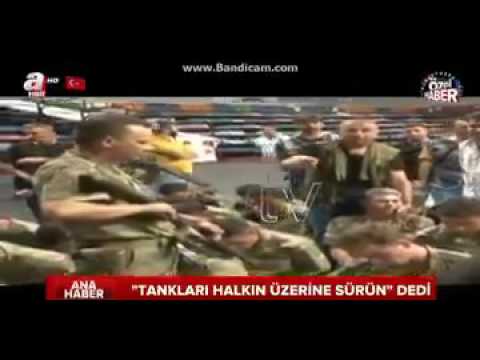 a turkish commander shouting against pro coup