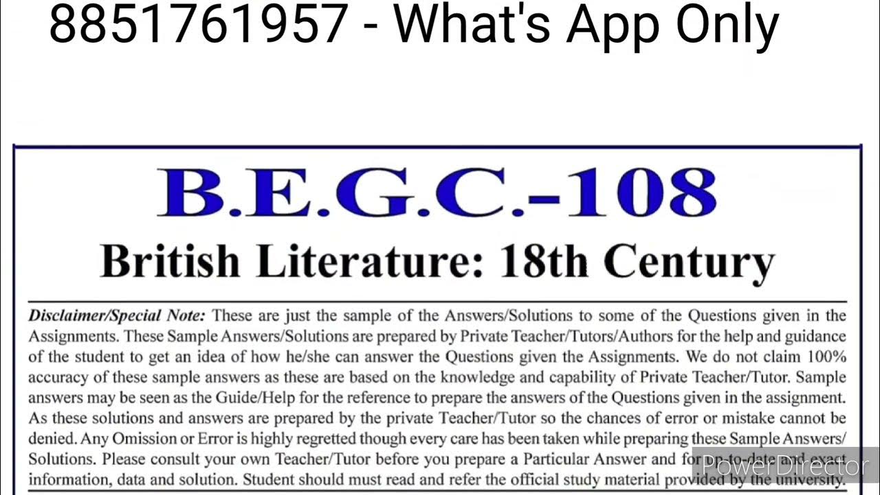 BEGC 108 Solved Assignment 2022-23 | BEGC 108 Solved Assignment PDF 2023 | BEGC 108 Ignou ...