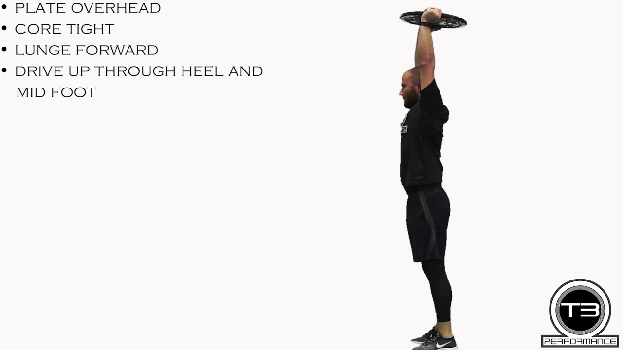 Plate Overhead Lunge - YouTube