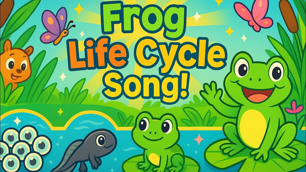 The Life Cycle of a Frog | Fun Kids Song | frog life cycle | Frog song ...