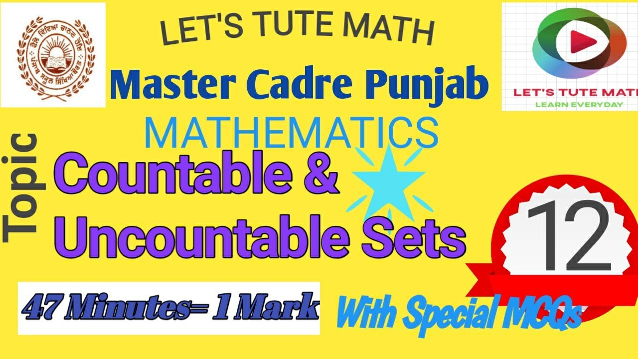 Countable And UnCountable Sets| Theory And Special MCQs|Punjab Math ...