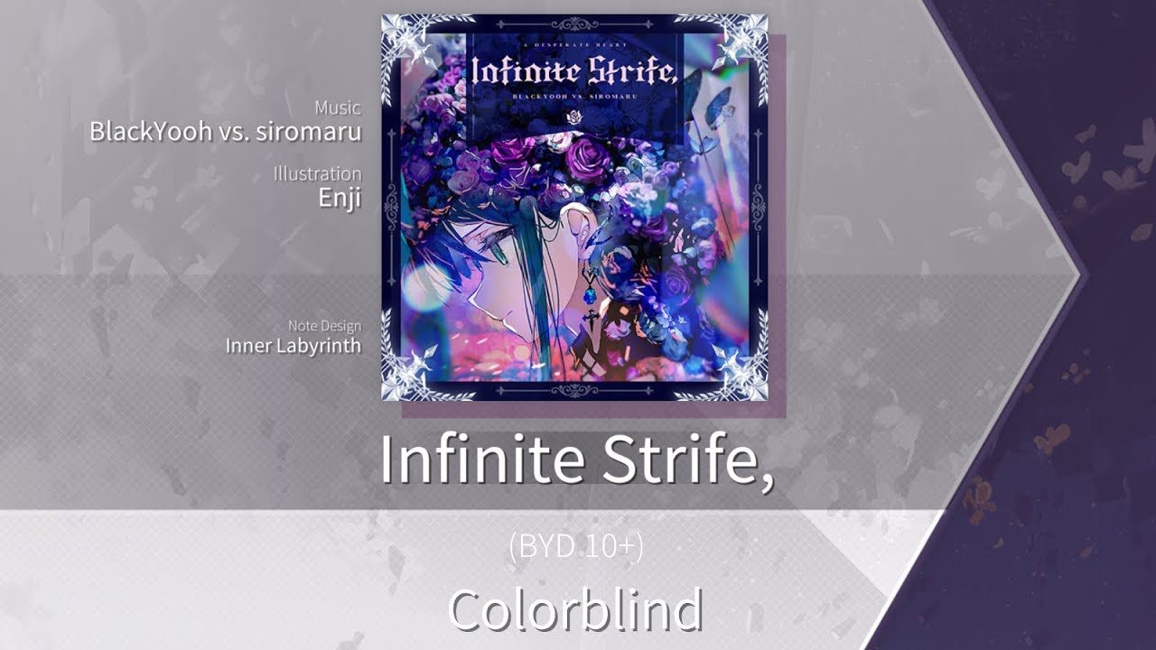 【Arcaea】 Infinite Strife, [BYD 10+] Chart View (Colorblind mode) - YouTube