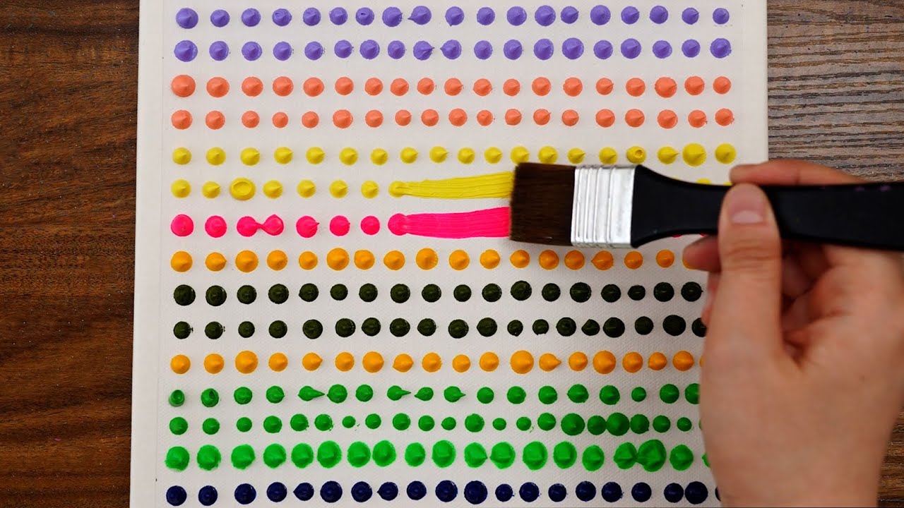 Acrylic Painting Tutorial From Many Dots｜Flowers Field of Evening ...