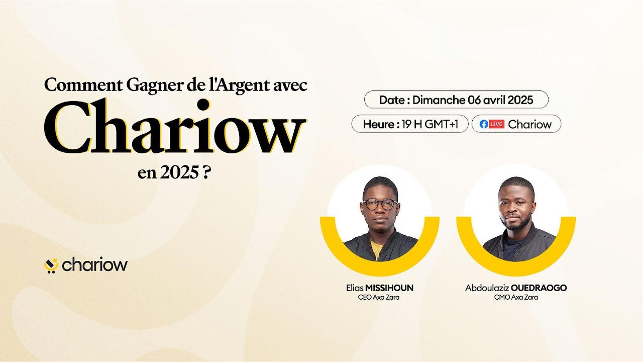 🔴 WEBINAIRE : Comment Gagner de l'Argent avec Chariow en 2025 ? - YouTube