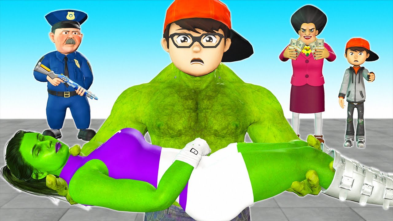 Please save She-Hulk | Very Sad Story - Happy Ending | Scary Teacher 3D ...