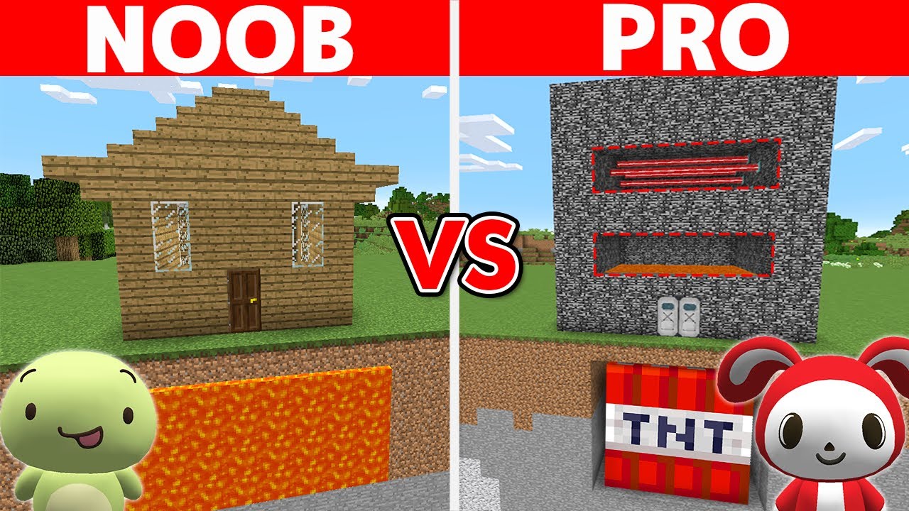 Minecraft NOOB vs PRO: PRANK HOUSE BUILD CHALLENGE - YouTube