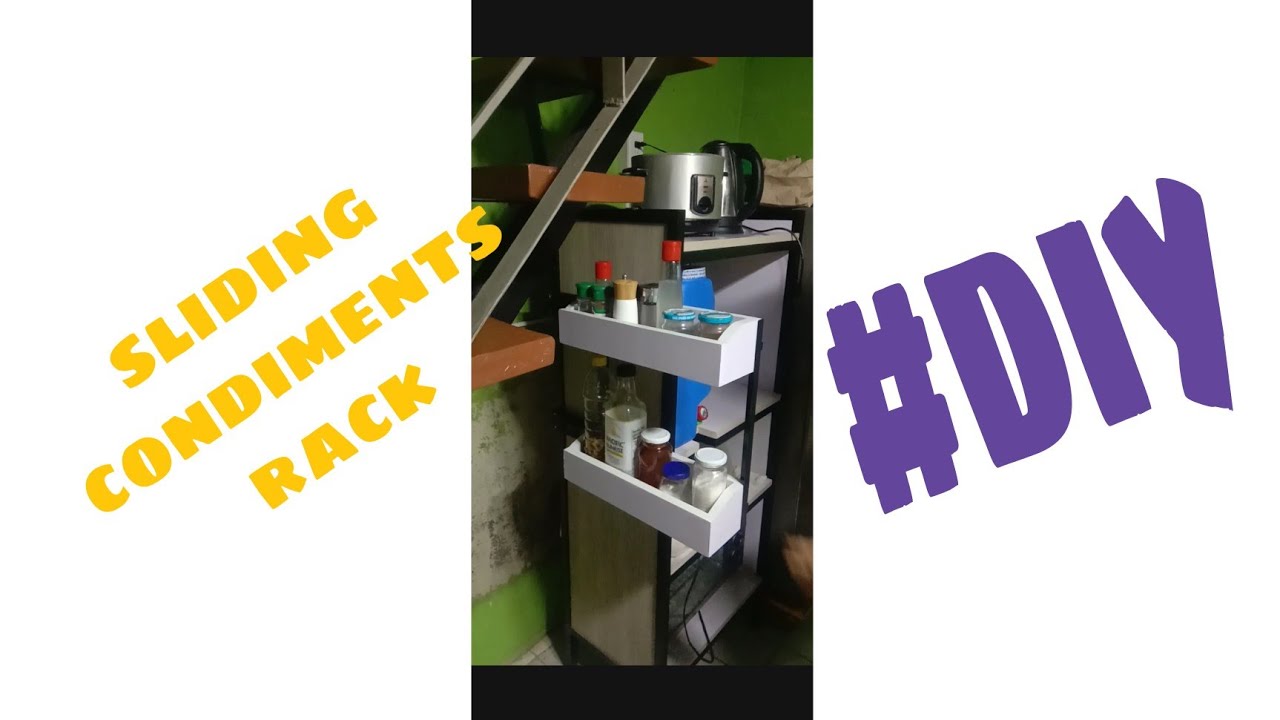 diy sliding condiments rack #diy #house improvement - YouTube