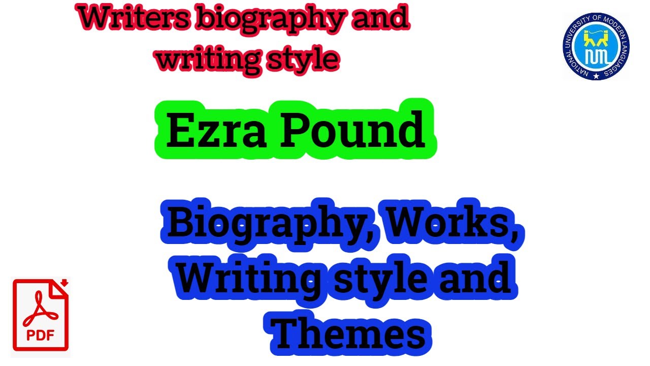 Ezra Pound | Writing style of Ezra Pound | Imagism | Ezra Pound's ...