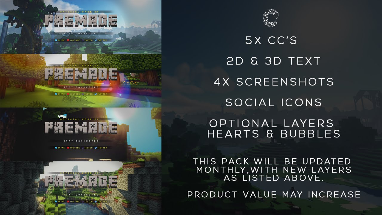 Minecraft Twitter Header Pack / PSD By @iSacrificedYT - YouTube