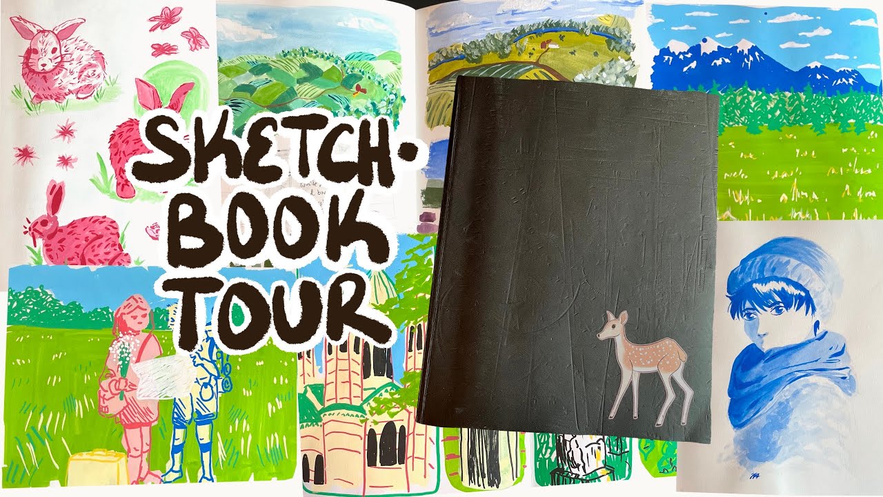 full sketchbook tour | strathmore mixed media sketchbook - YouTube