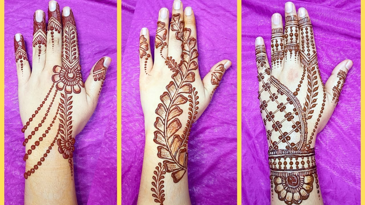 Eid special simple mehandi design back hand | Easy mehndi designs for ...