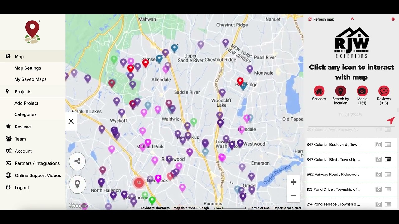 RJW Exteriors Project Map Gallery - YouTube