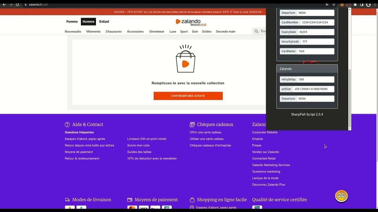 Free chrome extension script to fast cop sneakers on Zalando website - YouTube