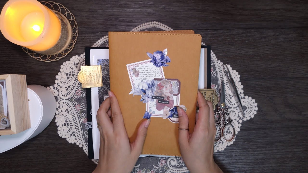 ASMR | Decorating my Vintage Diary | with relaxing BGM - YouTube