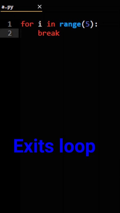 Python break vs exit - YouTube