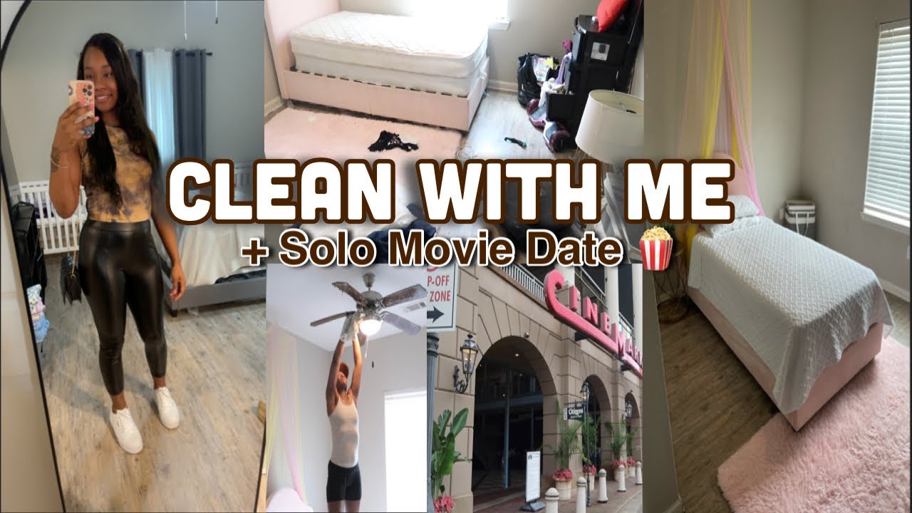 *NEW* CLEANING THE GIRLS ROOM| A LITTLE APARTMENT TOUR| SOLO MOVIE DATE ...