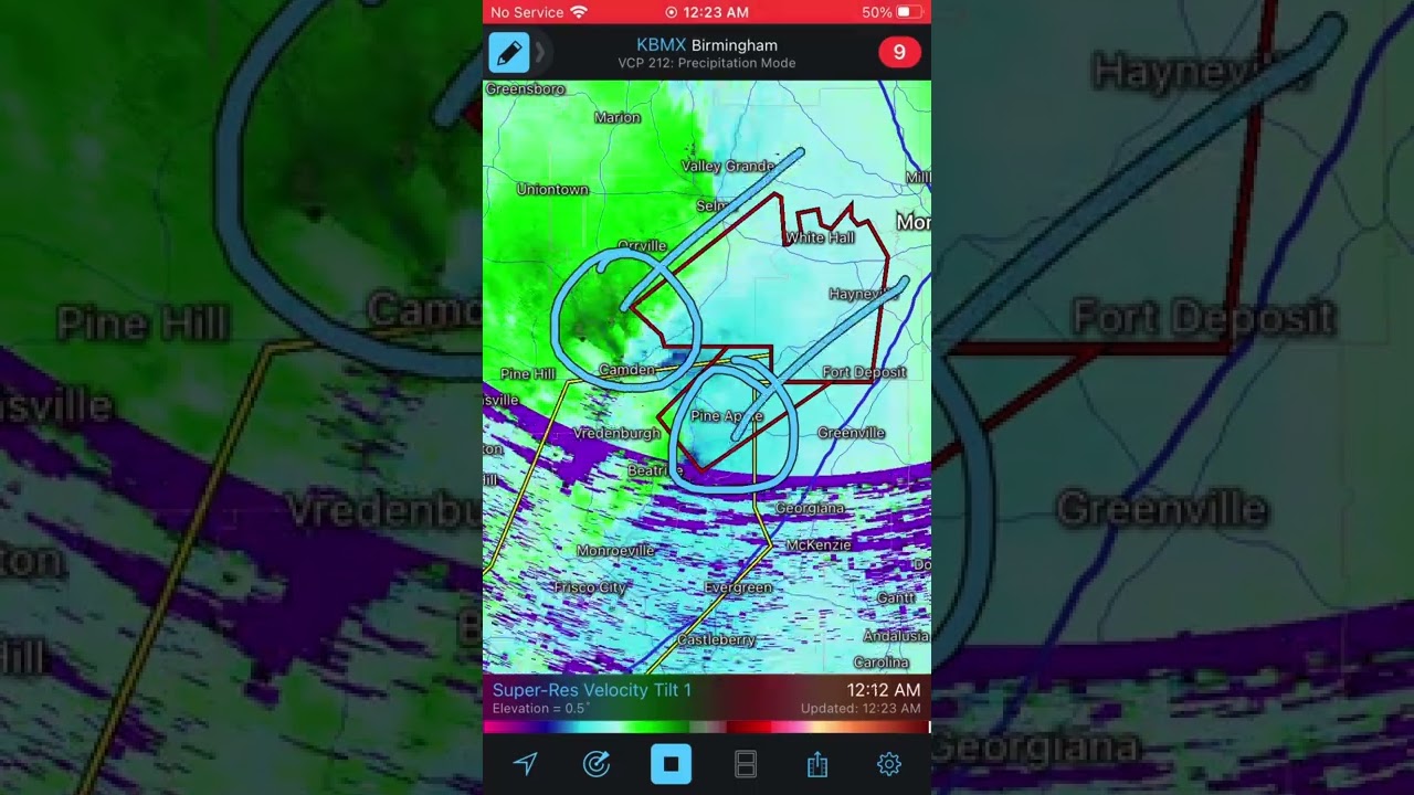 Super Res Velocity Radar Alabama for Tornado Warnings 03/31/2022 - YouTube