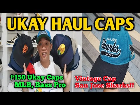 UKAY UKAY HAUL CAPS may mlb hats, bass pro at VINTAGE SAN JOSE SHARKS ...