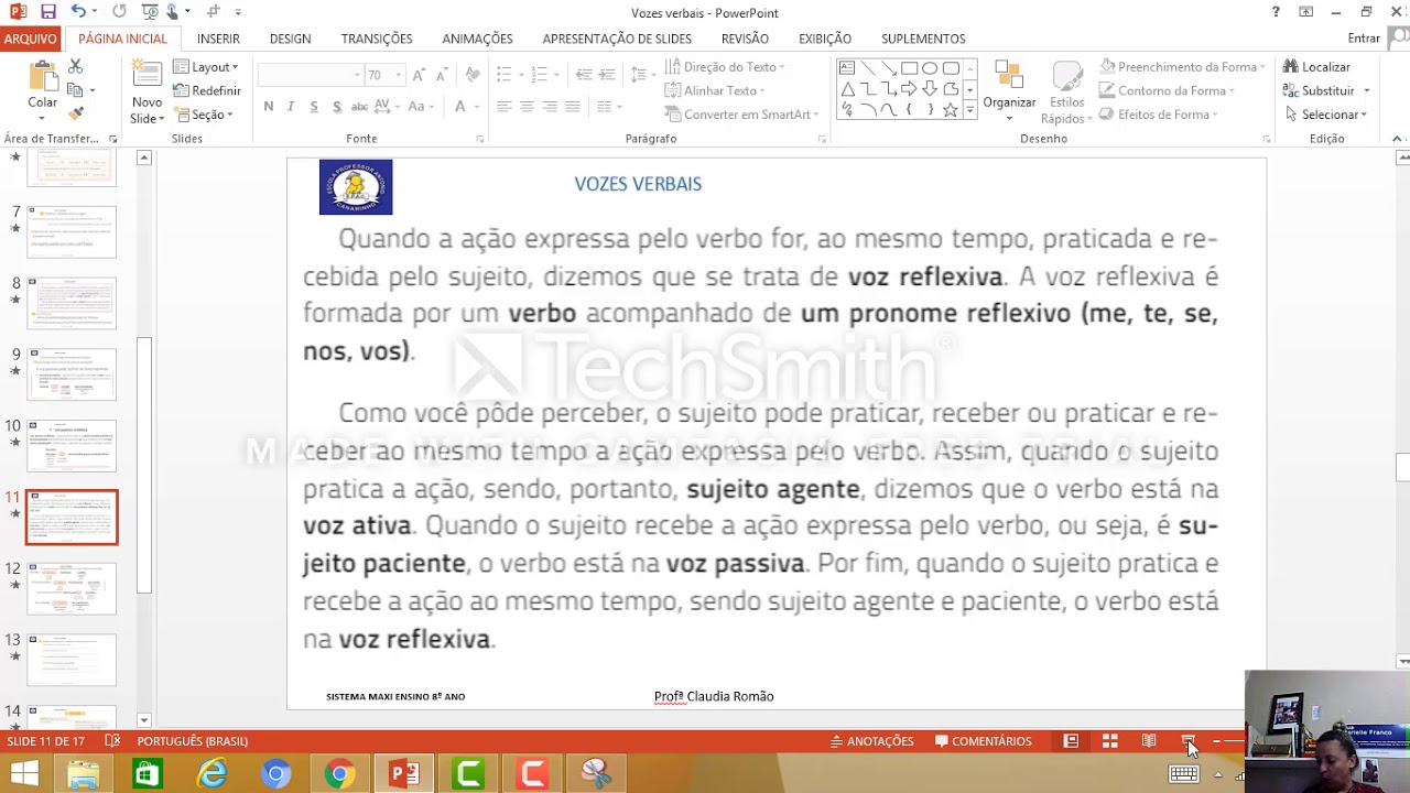 8° Ano Português - Voz verbal reflexiva Aula 3 - YouTube