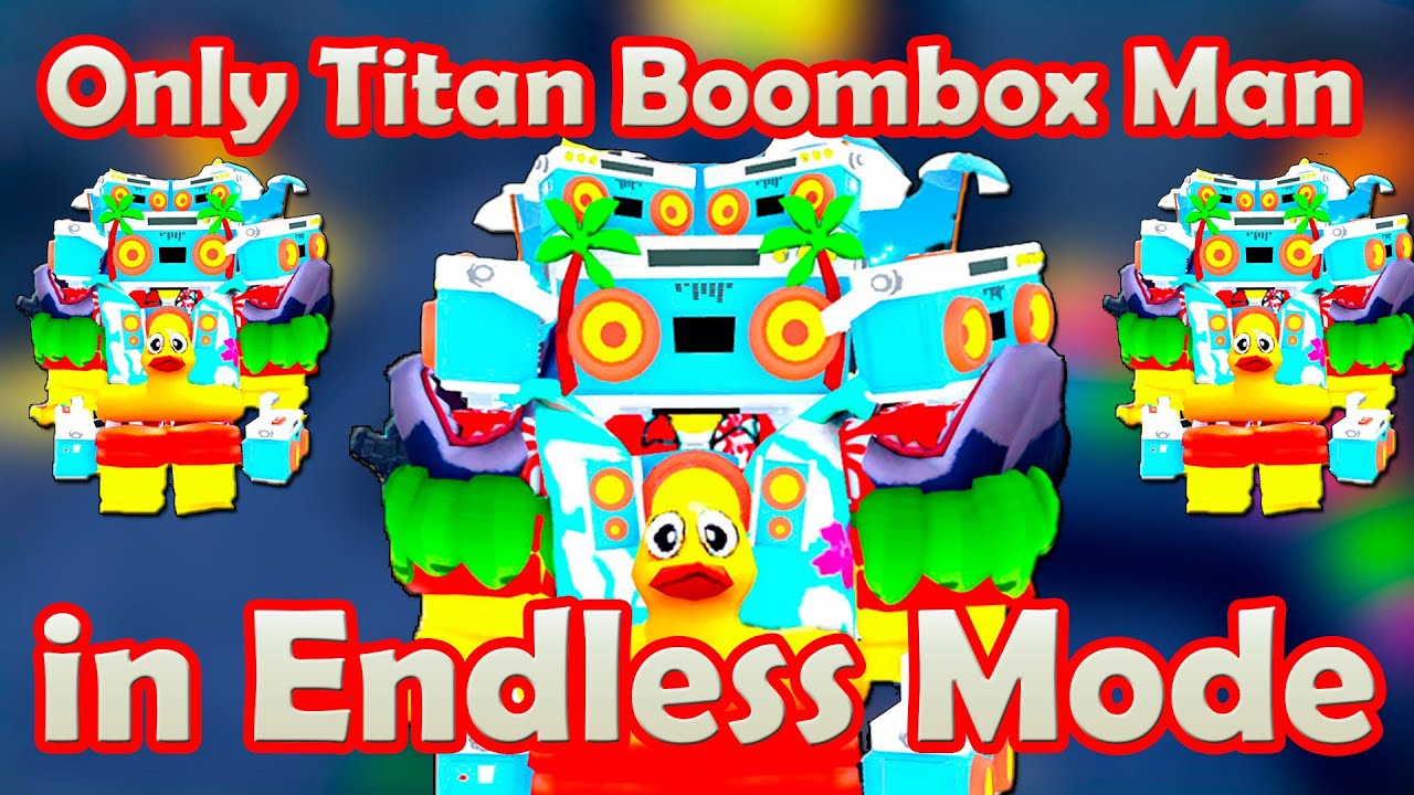 Only Titan Boombox Man in Endless Mode Roblox Toilet Tower Defense ...