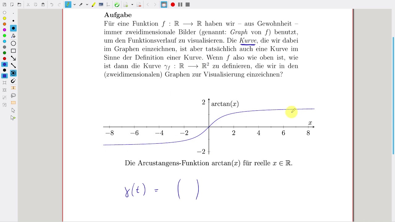 Analysis Aufg. 15.26 Der Graph einer Funktion als Kurve - YouTube