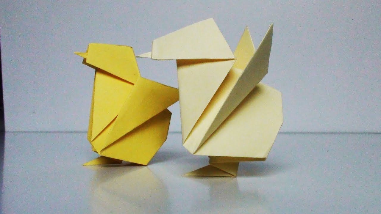 Origami/Papiroflexia- POLLITO (facil) - YouTube