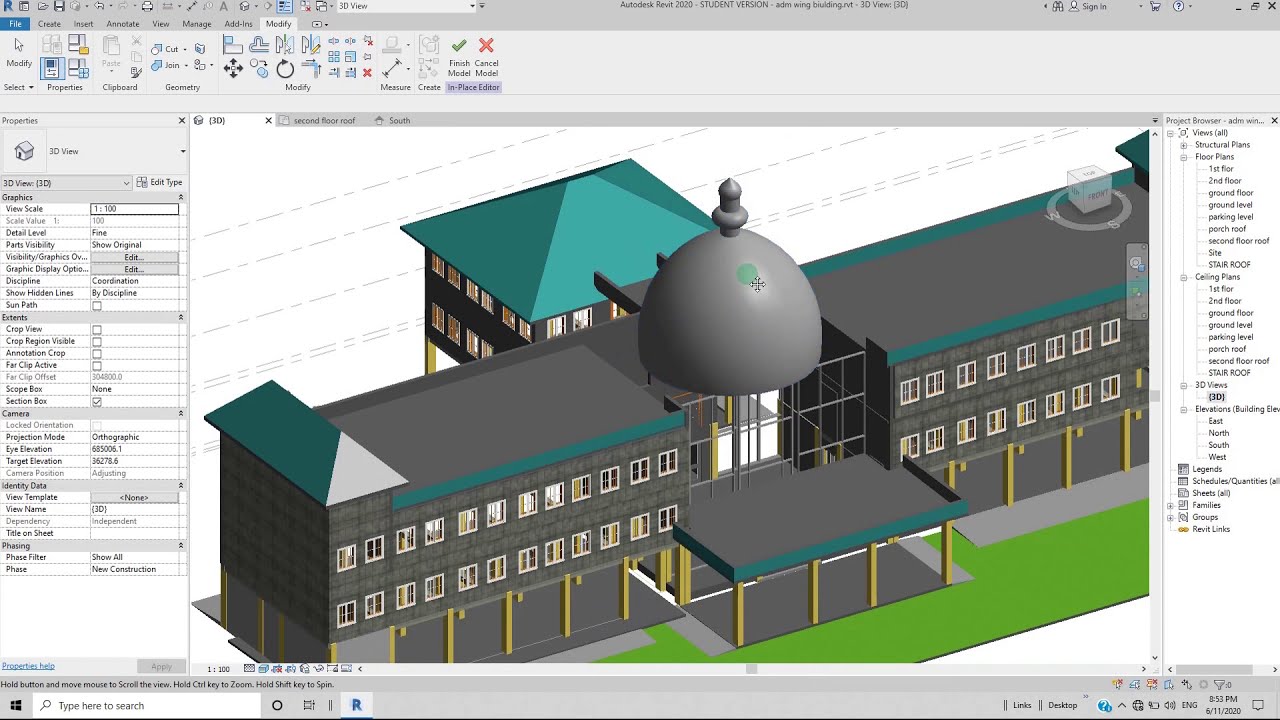 Dome type Roof in Revit - YouTube