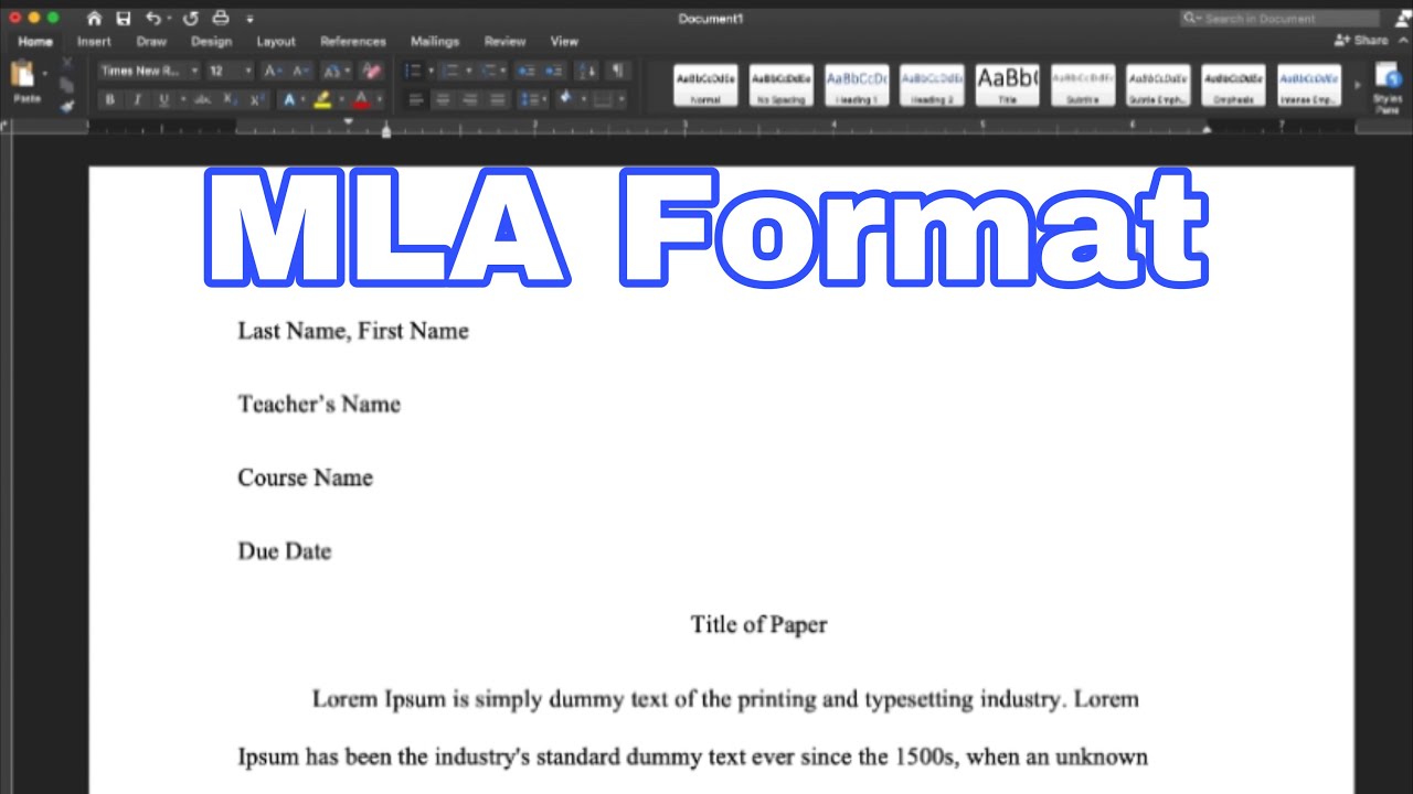 MLA Format in Microsoft Word | on IMac | Easy Lesson For Students ...