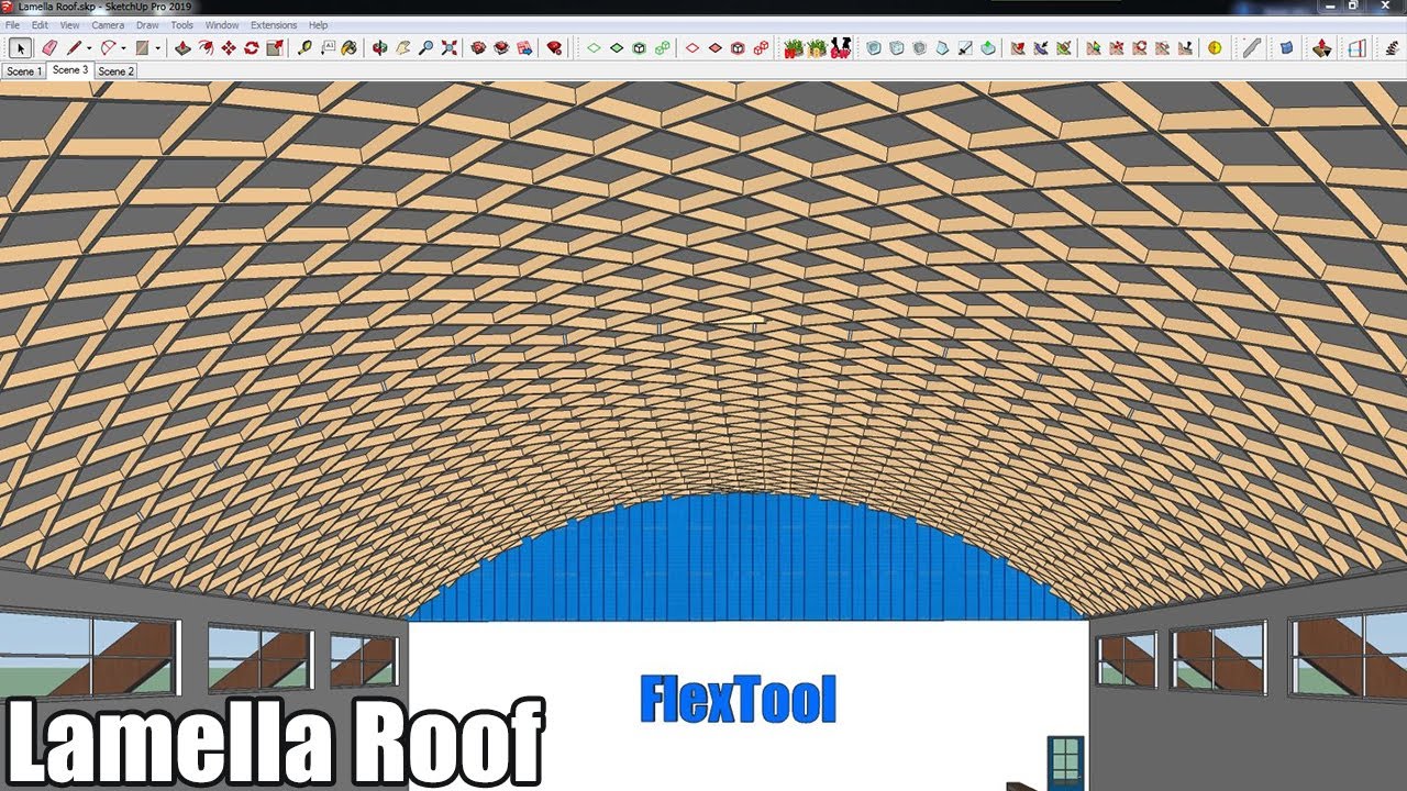 How To Create Lamella Roof in SketchUp - YouTube