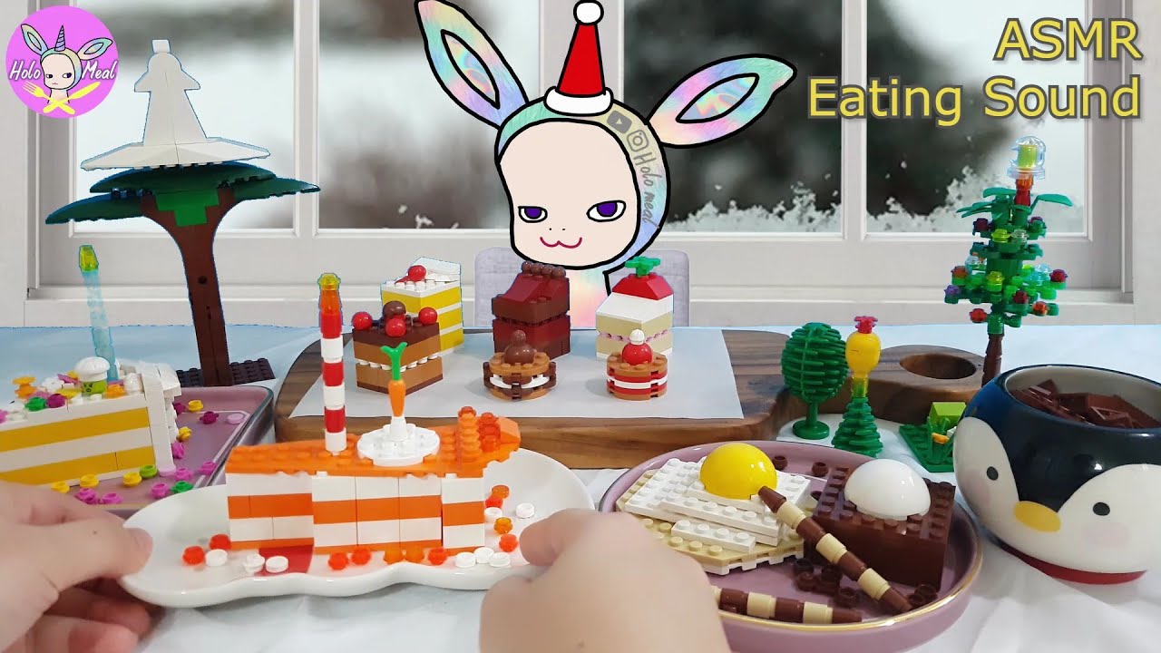 [Holo Meal] Lego Cakes Party for Christmas! | ASMR Eating Sounds No ...