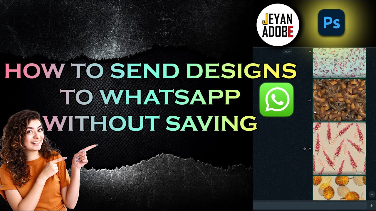 How to send designs to WhatsApp without saving - YouTube