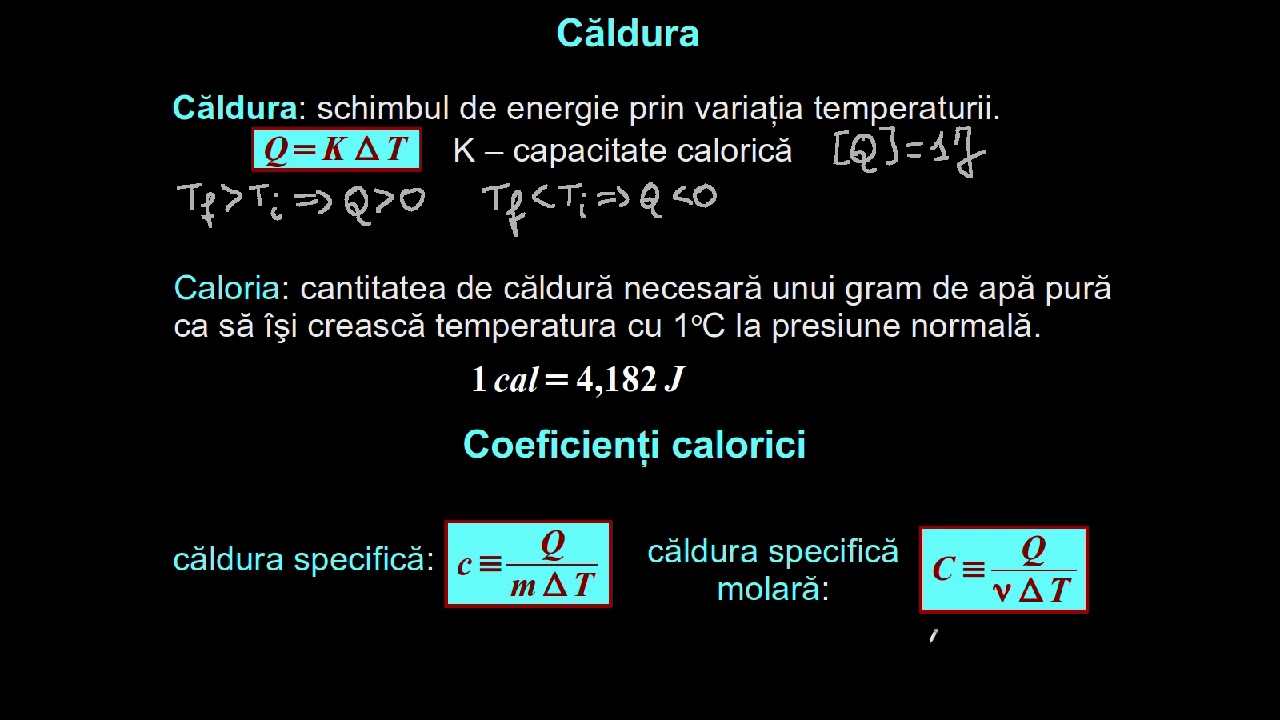 Lucrul mecanic, căldura, coeficienţii calorici. | Lectii-Virtuale.ro ...