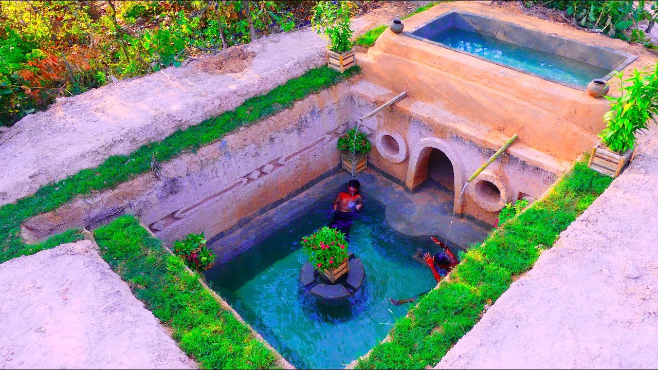 Build Best Swimming Pool With The Most Secret Ancient Underground ...