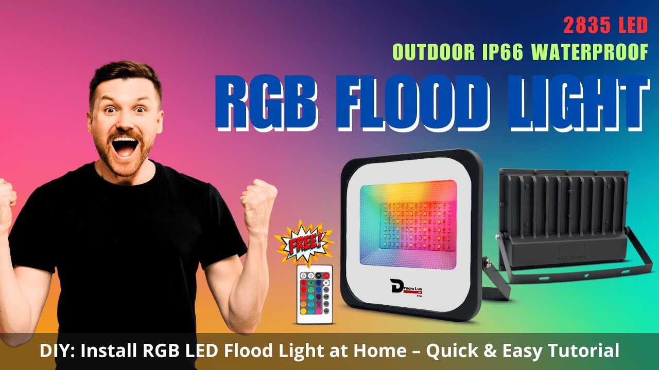 Dreamlux 100 Watt RGB Flood Light Down Chock with Remote Control ...