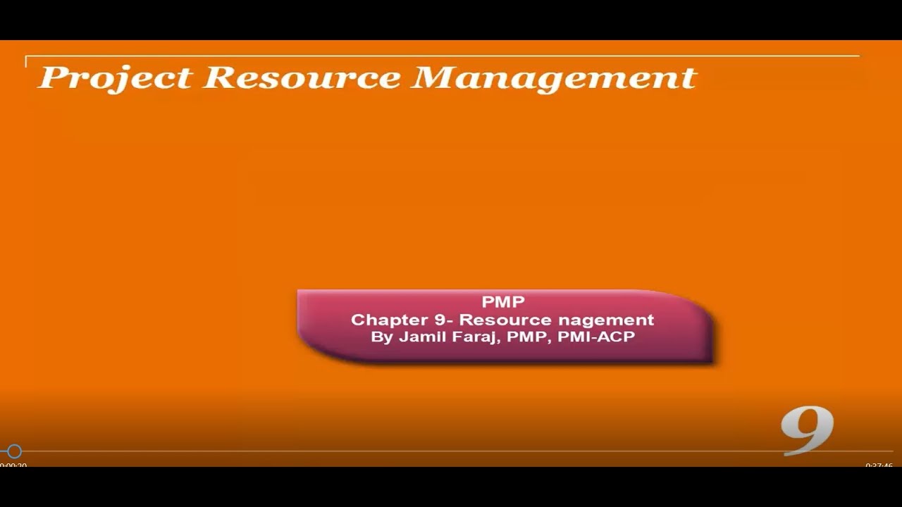 PMP PMBOK6 Chapter 9- Resource Management - YouTube