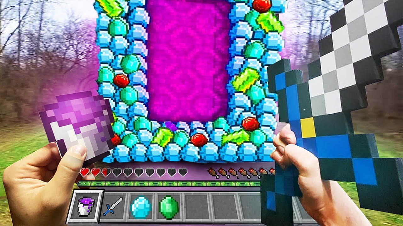 Minecraft in Real Life POV - NETHER DIAMOND PORTAL in Realistic ...