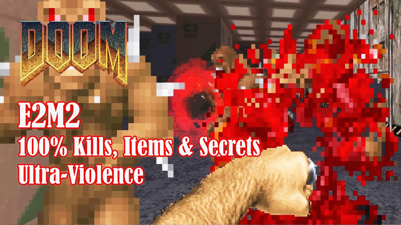 Doom E2M2 - Containment Area - Fists only challenge [100%, Ultra ...