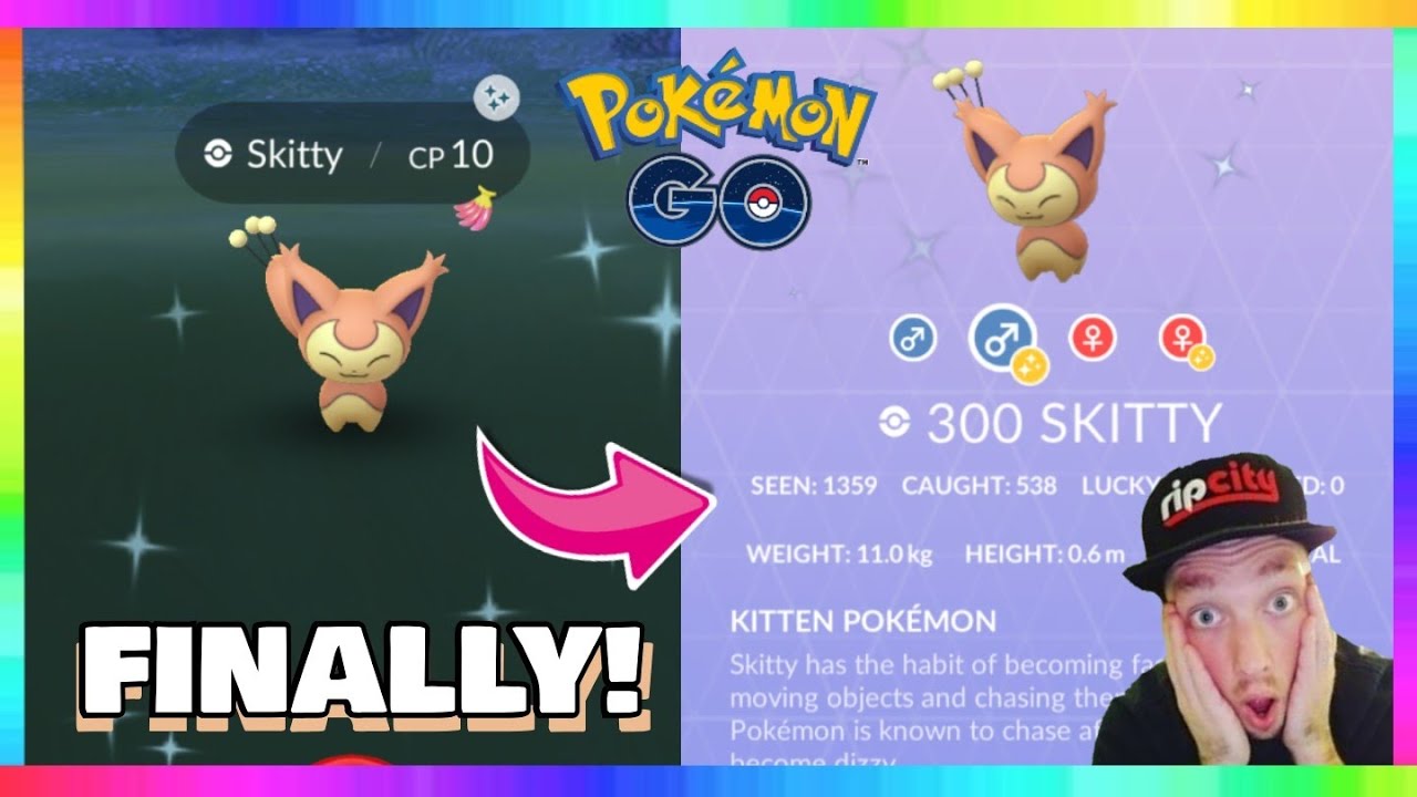 OMG! SHINY SKITTY CAUGHT AFTER 1359 CHECKS IN POKEMON GO! AMAZING SHINY ...