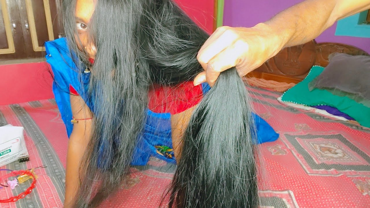 Rumi have Knee Length Longhair | Playing with her Own Longhair Makes Hairstyles ...