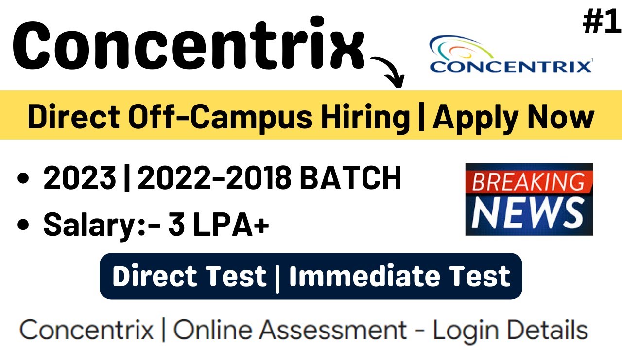 Concentrix Direct Off-Campus Hiring | Attempt Test Now | 2023 | 2022 ...